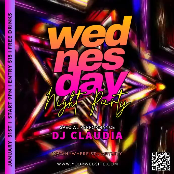 Wednesday Night Party Template | PosterMyWall