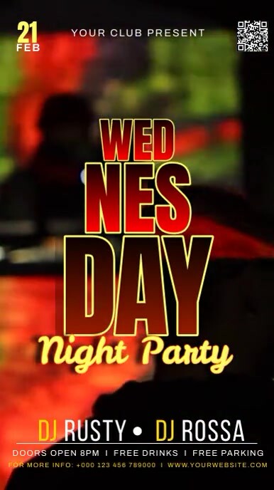 Wednesday Night Party Template | PosterMyWall