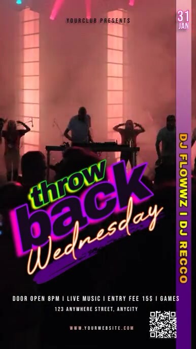 Copy of Wednesday Night Throw Back Party | PosterMyWall