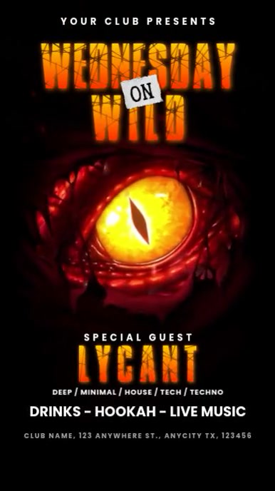 Wednesday On Wild Night Party Template | PosterMyWall
