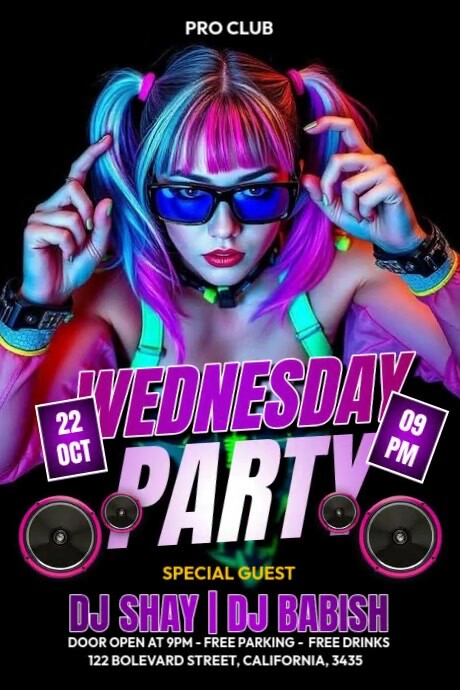 Wednesday Party Template | PosterMyWall