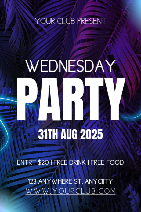 WEDNESDAY PARTY Template | PosterMyWall