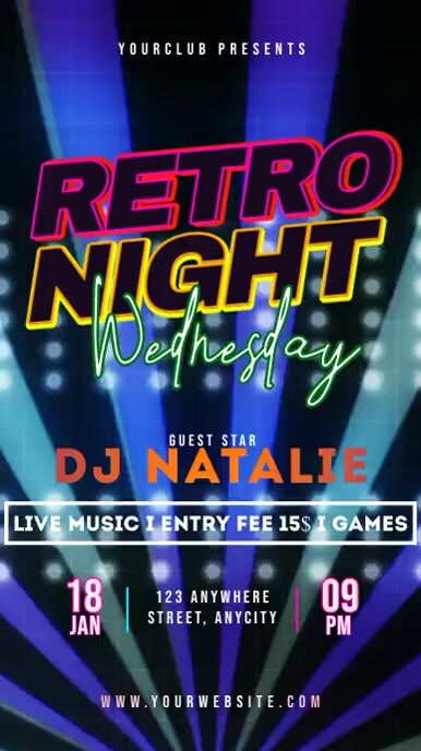 Copy of Wednesday Retro Night | PosterMyWall
