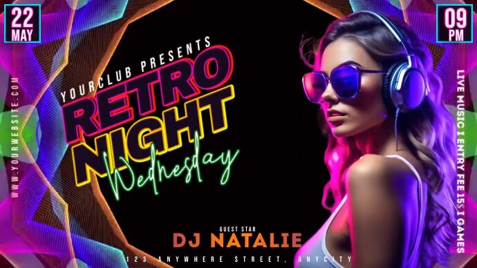 Plantilla de Wednesday Retro Night | PosterMyWall