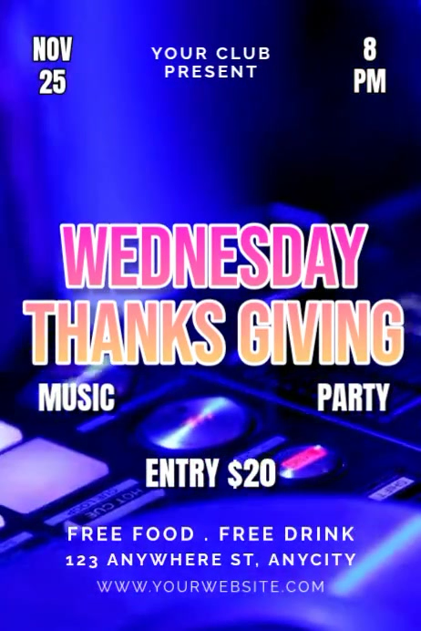 WEDNESDAY THANKS GIVING Template | PosterMyWall
