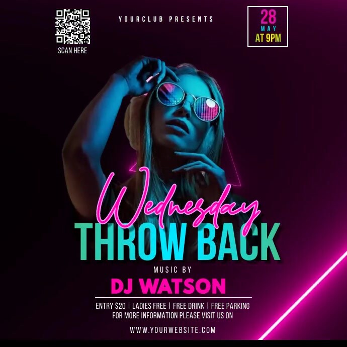 Copy of Wednesday Throw Back Party | PosterMyWall