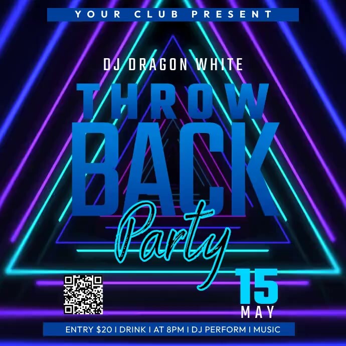 Wednesday Throw Back Party Template | PosterMyWall