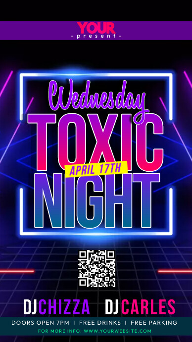 Wednesday Toxic Night Template | PosterMyWall