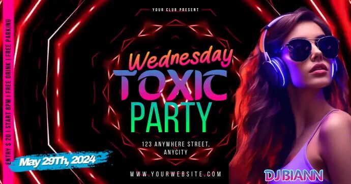 Wednesday Toxic Party Template | PosterMyWall