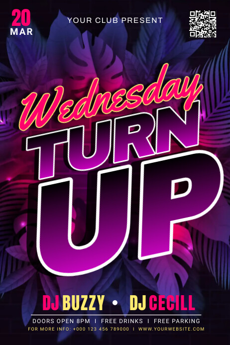 Wednesday Turn Up Party Template | PosterMyWall