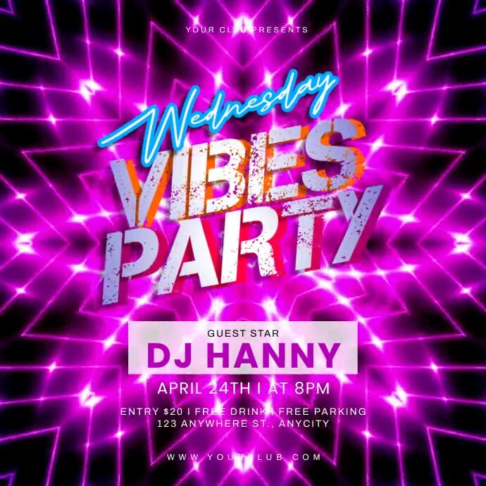 Wednesday Vibes Party Template | PosterMyWall