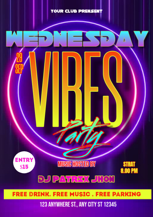 Copy of Wednesday vibes party poster | PosterMyWall