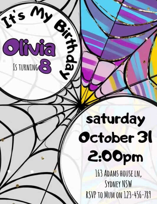 Plantilla de Wednesday window birthday invitation | PosterMyWall