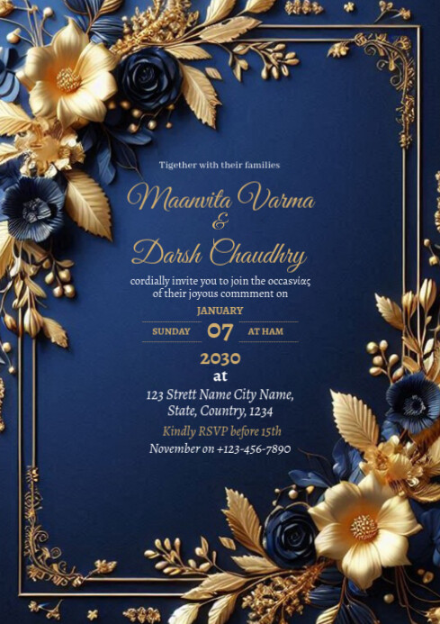 WEEDING INVITATION CARD Template | PosterMyWall