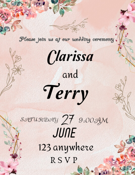 Weeding invitation card flyer Template | PosterMyWall
