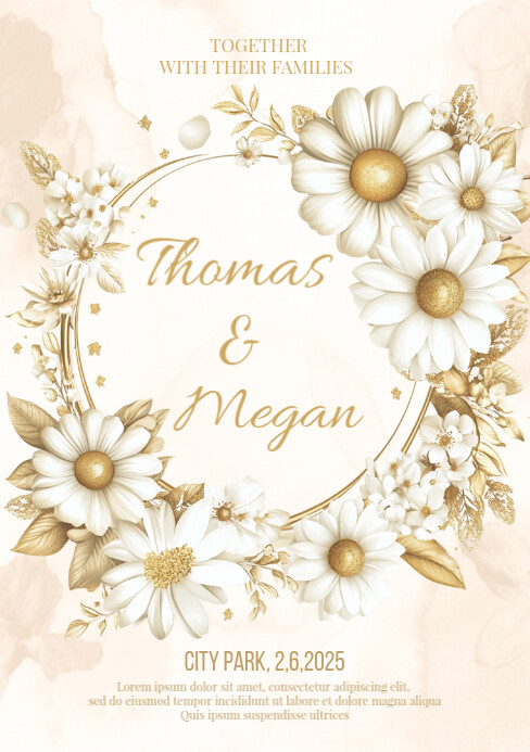 Weeding Invitation Cover A5 Template | PosterMyWall