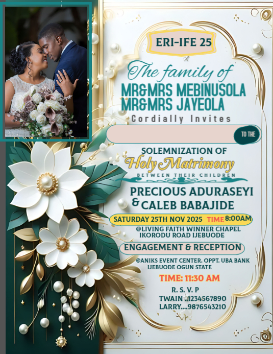 Weeding invitation flyer template design | PosterMyWall