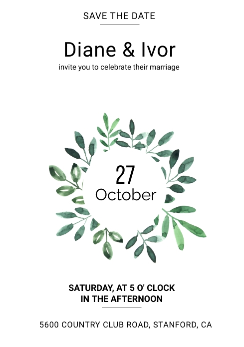 Plantilla de WEEDING INVITATION TEMPLATE | PosterMyWall