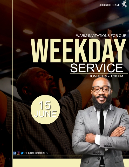 Copy of weekday service flyer | PosterMyWall