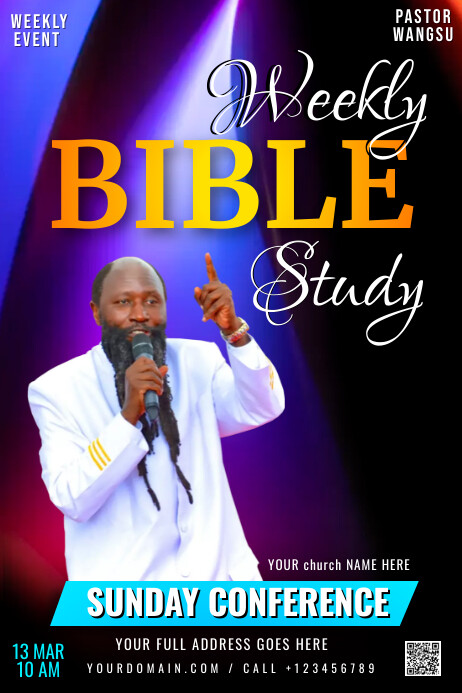 weekely bible study/church service Template | PosterMyWall