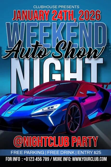 Weekend Auto Show Night Template | PosterMyWall