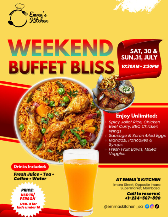 Copy of Weekend Buffet Restaurant poster | PosterMyWall