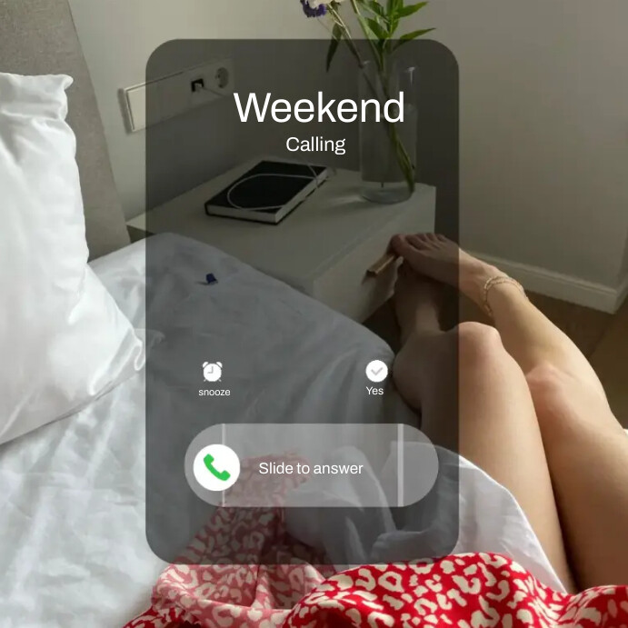 Weekend Calling UI Instagram Post Modelo | PosterMyWall