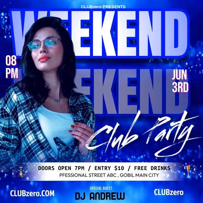weekend club night dj party Template | PosterMyWall
