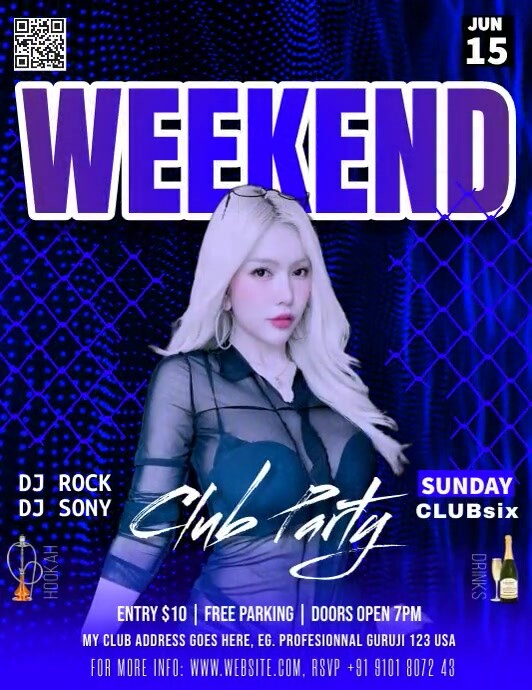 weekend club party/night party Template | PosterMyWall