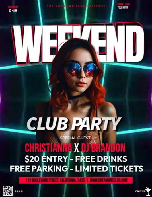 Weekend Club Party Video Template | PosterMyWall