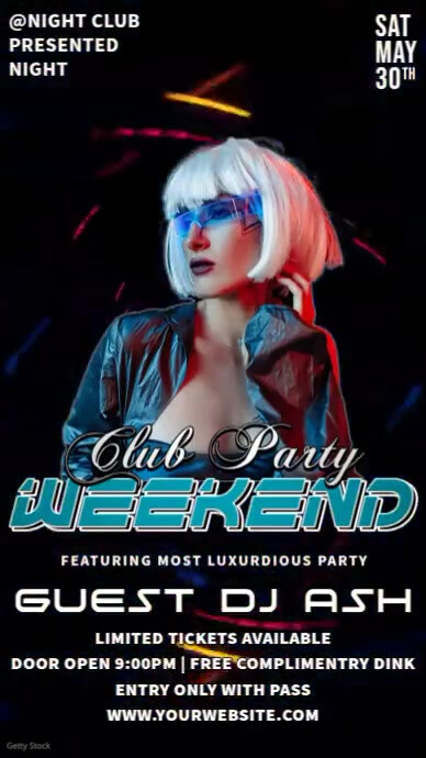 Weekend Club Party Video Template | PosterMyWall