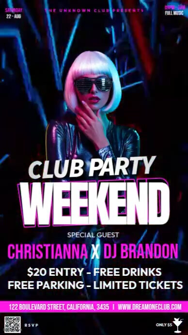 Weekend Club Party Video Template | PosterMyWall