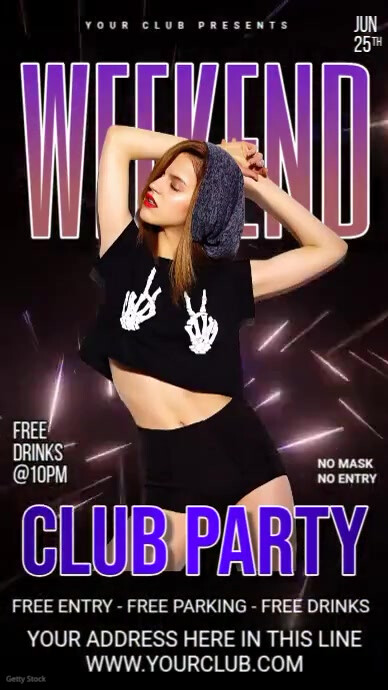 Weekend Club Party Video Template | PosterMyWall
