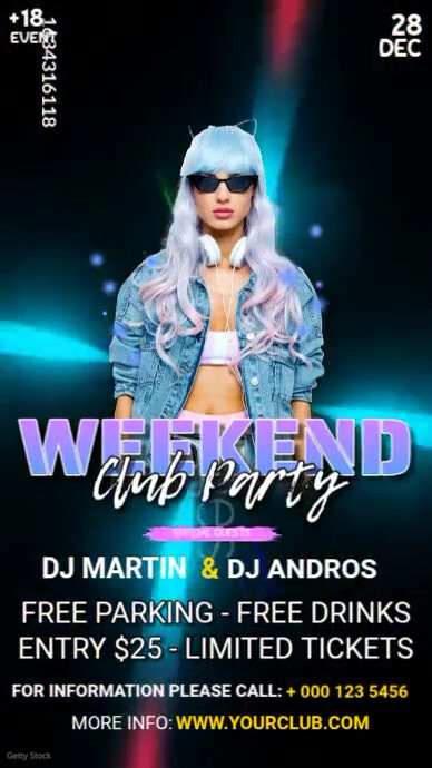 Plantilla de Weekend Club Party Video | PosterMyWall