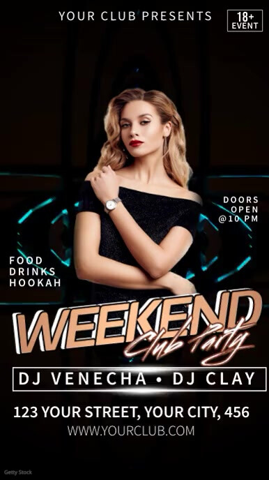 Weekend Club Party Video Template | PosterMyWall