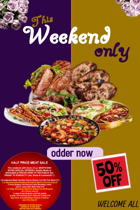 weekend dinner flayer template | PosterMyWall