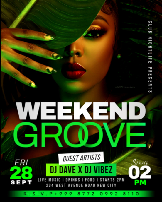Copy of Weekend Groove Sexy Ladeis Night Party Music Dj Disco Lounge ...
