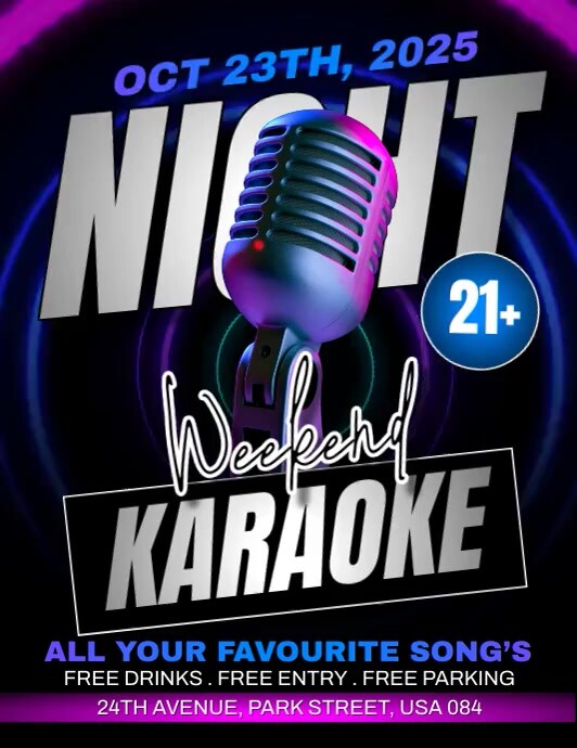 Plantilla de Weekend Karaoke Night | PosterMyWall