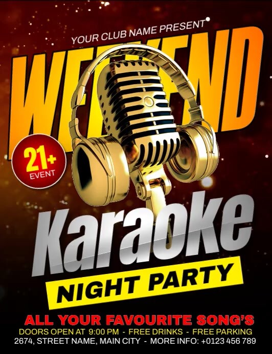 Weekend Karaoke Night Party Template | PosterMyWall