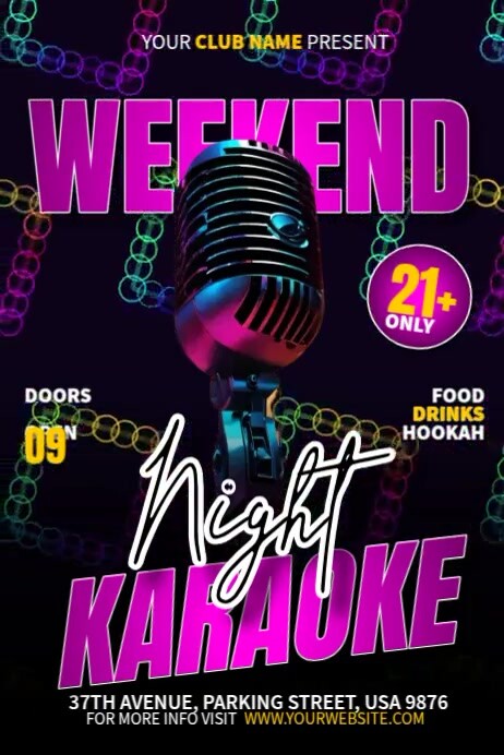 Weekend Karaoke Party Template | PosterMyWall