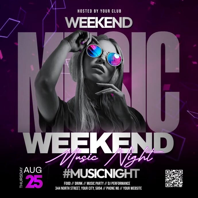 Weekend Music Night Party Templat | PosterMyWall