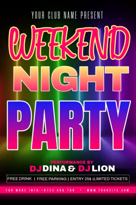 Weekend Night Party Template | PosterMyWall