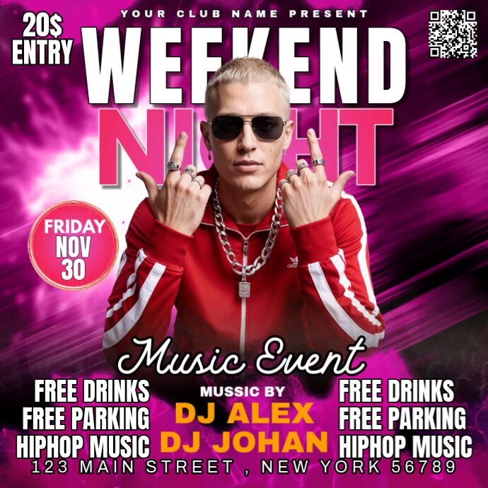 Weekend Night Party Template | PosterMyWall