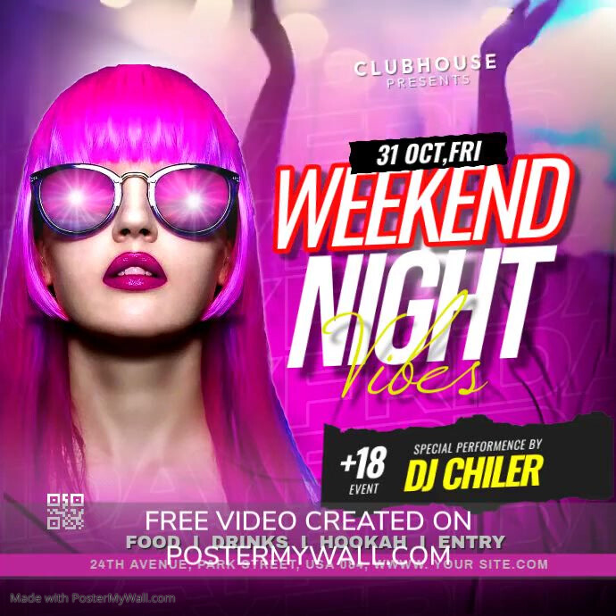 WEEKEND NIGHT PARTY Template | PosterMyWall