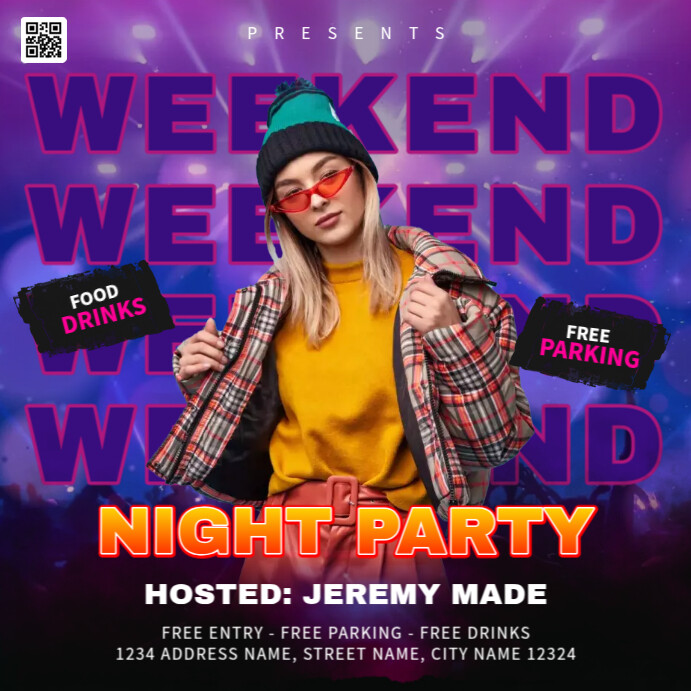 Weekend Night Party Flyer Template | PosterMyWall