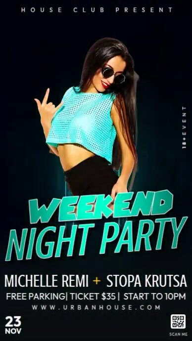 Weekend Night Party Video Template | PosterMyWall