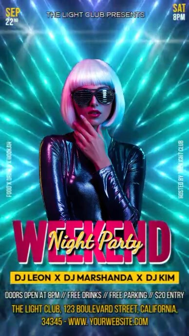 Weekend Night Party Video Templat | PosterMyWall