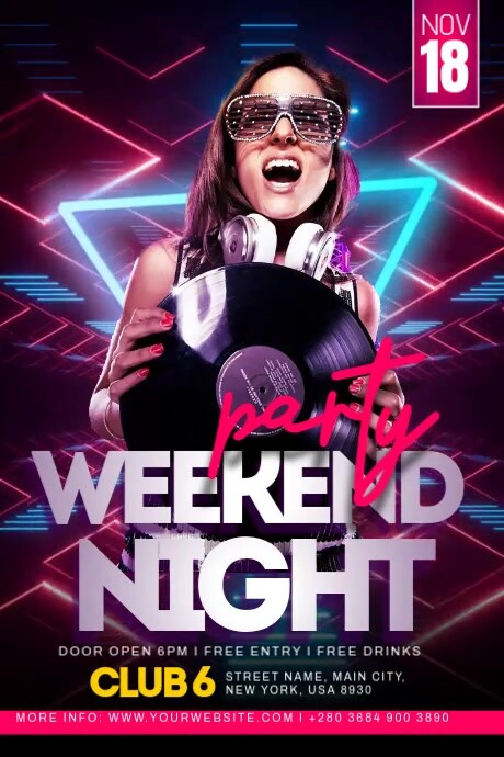 Copy of Weekend Night Party Video | PosterMyWall