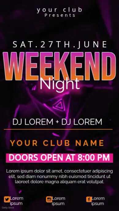 Weekend Night Video Template | PosterMyWall