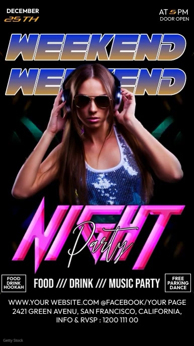Weekend Night Video Template | PosterMyWall